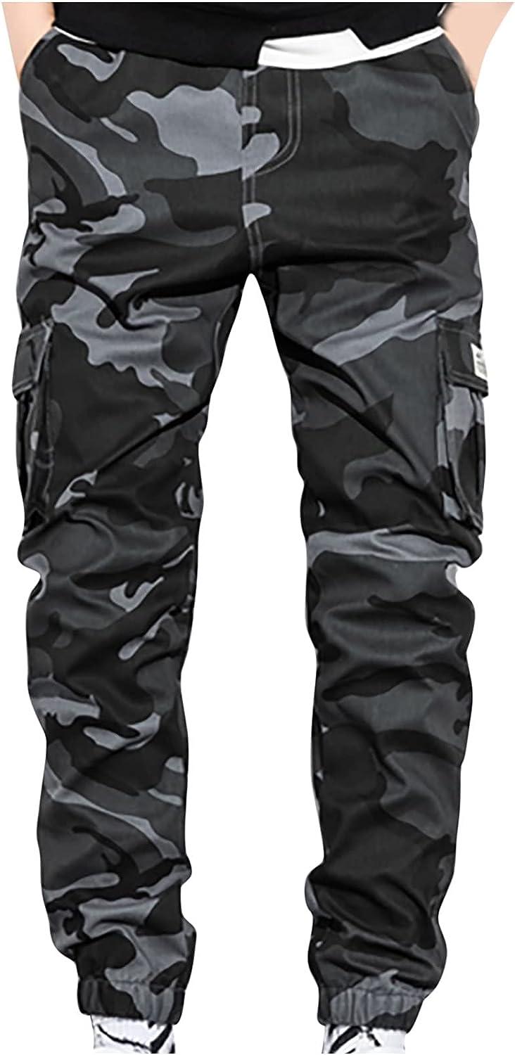 Men's Casual Cargo Pants - Camo Military Army Combat Work Sweatpants ...