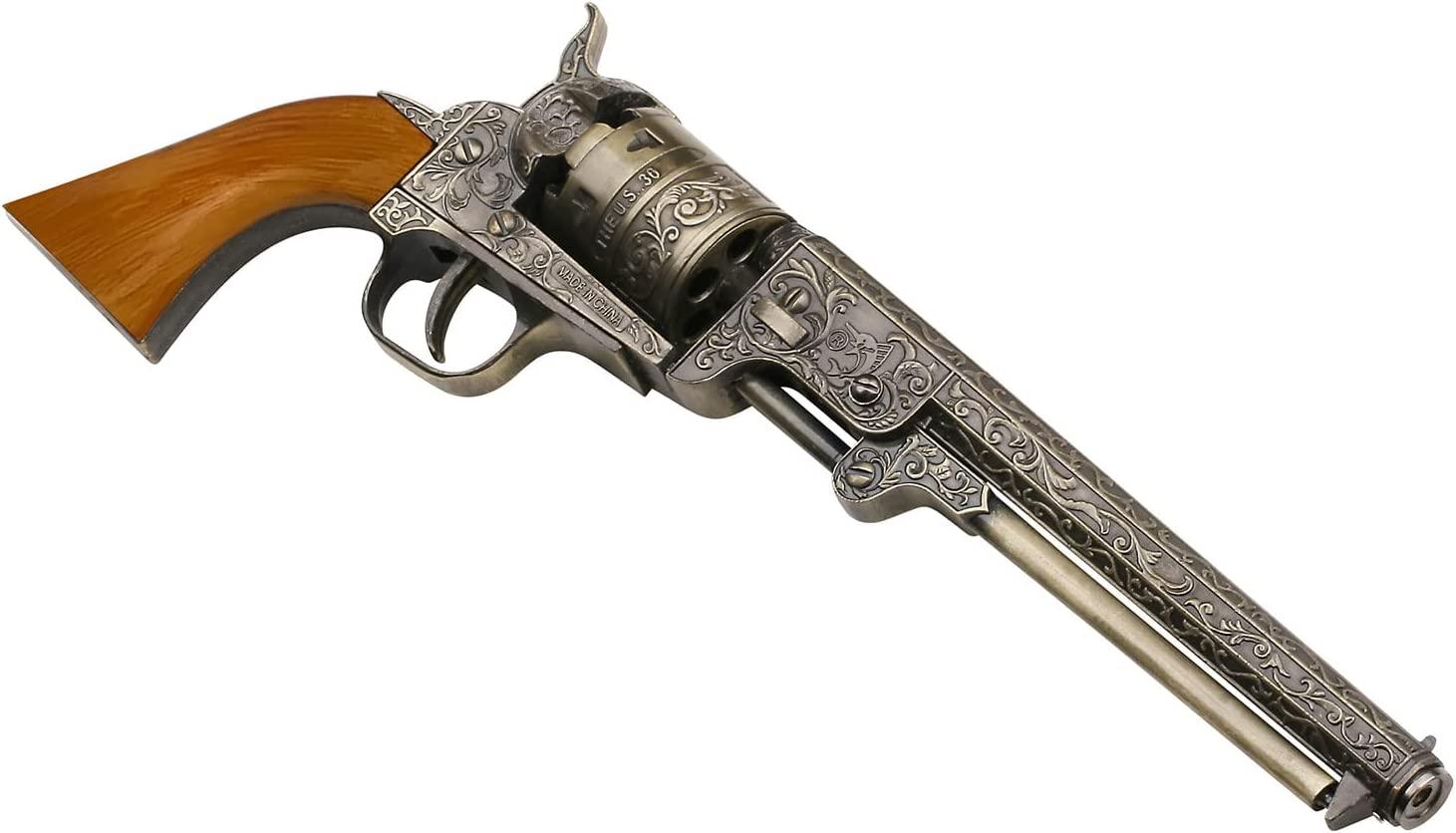 BladesUSA Decorative Western Revolver with Display Stand - 13-inch Navy ...