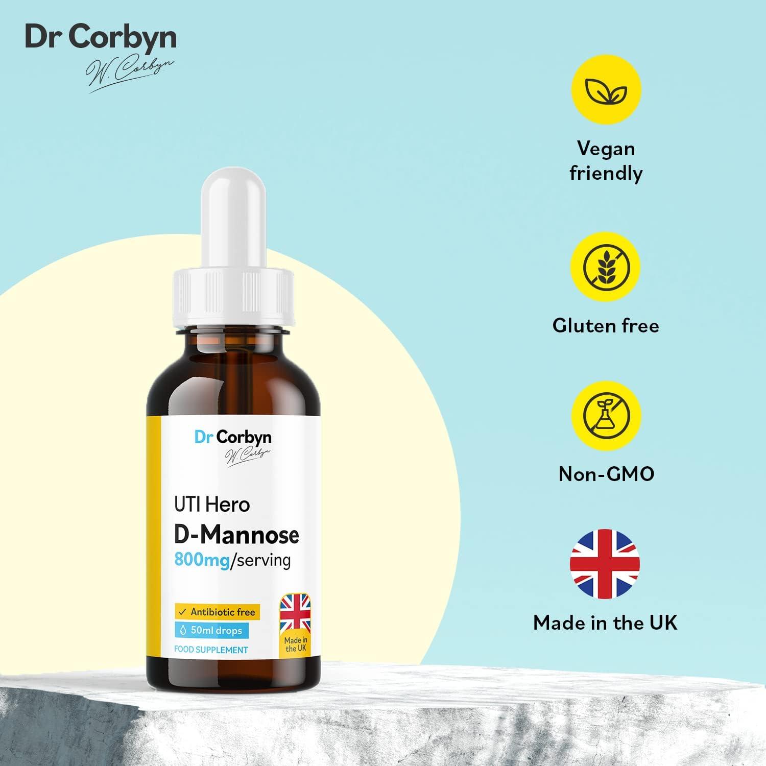 Dr Corbyn D-Mannose 800mg Drops - 100ml | UTI Hero Liquid Supplement ...