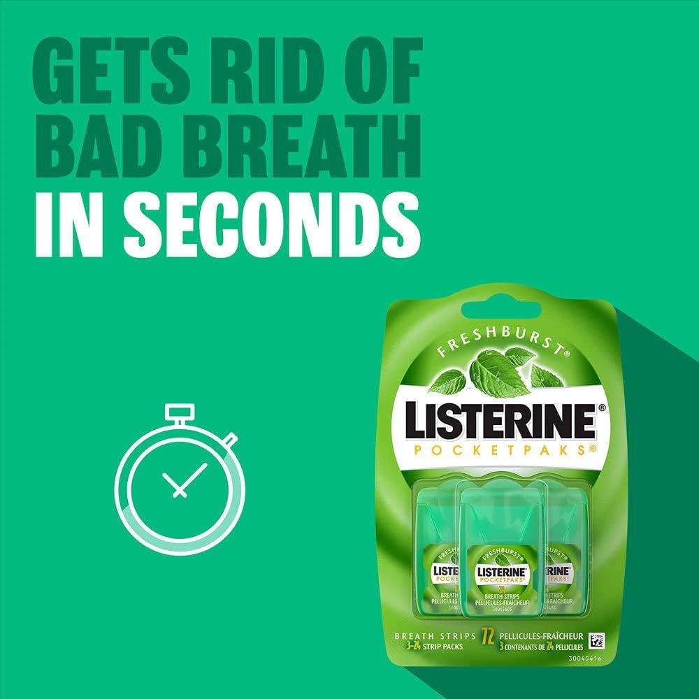 Listerine Freshburst Pocketpaks Breath Strips 24-Strip Pack 3 Pack ...