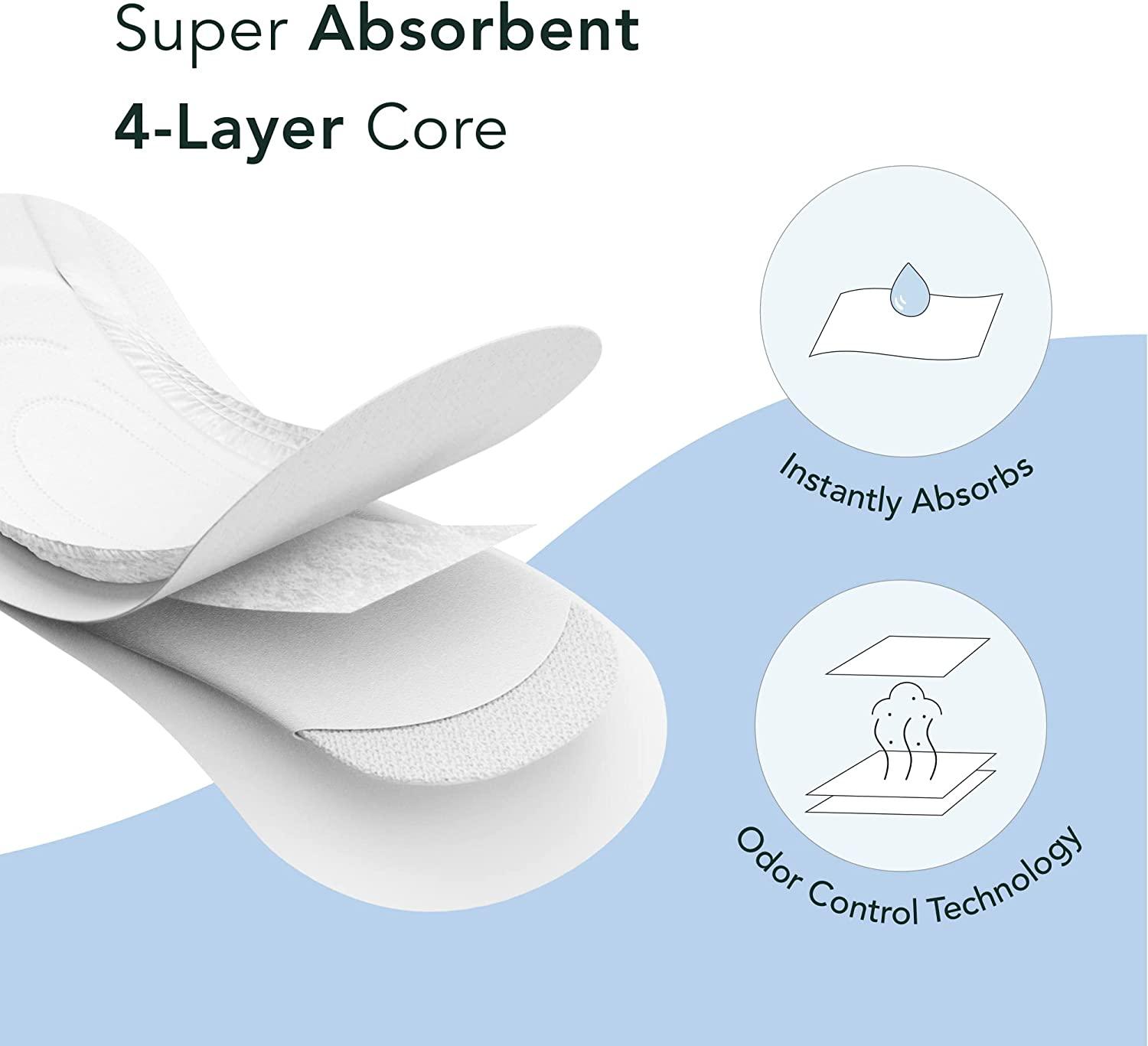 Rael Organic Cotton Incontinence Pads - Moderate Absorbency, Postpartum ...