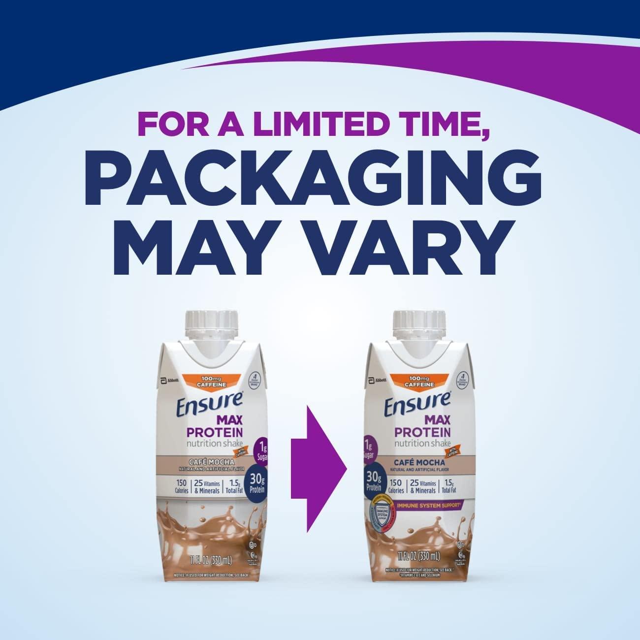 Ensure Max Protein Shake - 30g Protein, 1g Sugar, Cafe Mocha, 11 Fl Oz ...