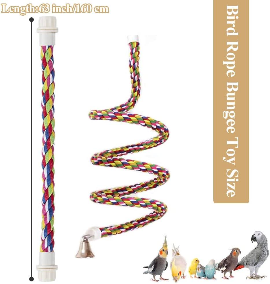 ASOCEA Bird Perch Rope Stand Swing Climbing Toy for Parrot, Budgie ...