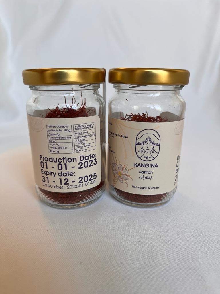 Kangina Premium Grade A All Natural Saffron - 5g Bottle | Sourced From ...