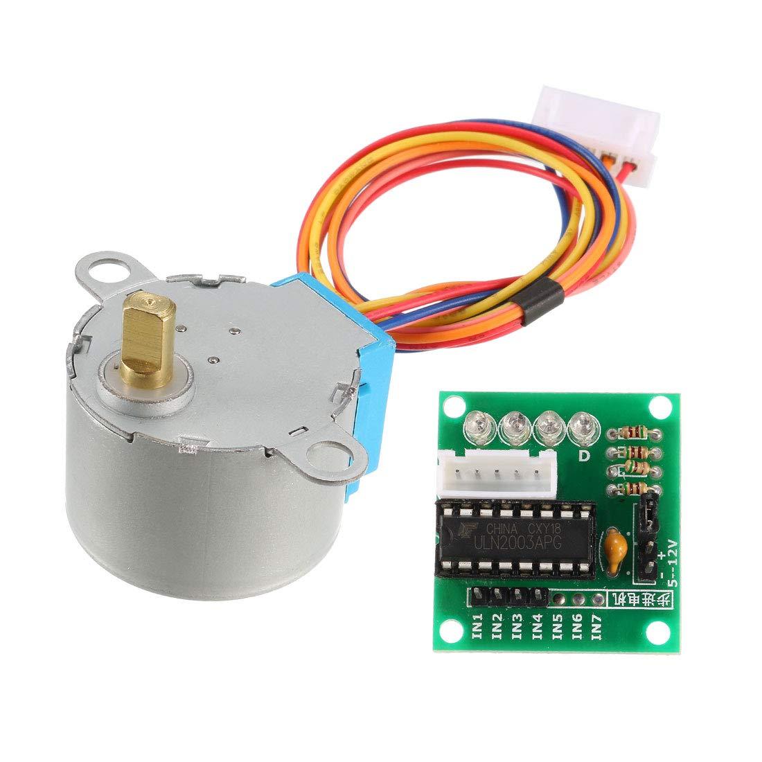 uxcell DC 5V Micro Stepper Motor 28BYJ-48 with ULN2003 Drive Module - 5 ...