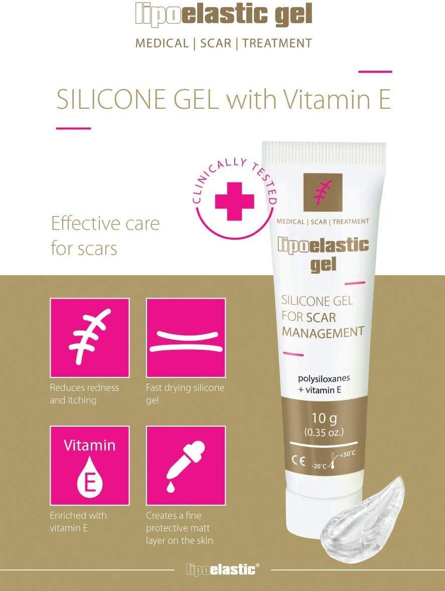 LIPOELASTIC Silicon Scar Gel with Vitamin E - Effective Scar Treatment ...