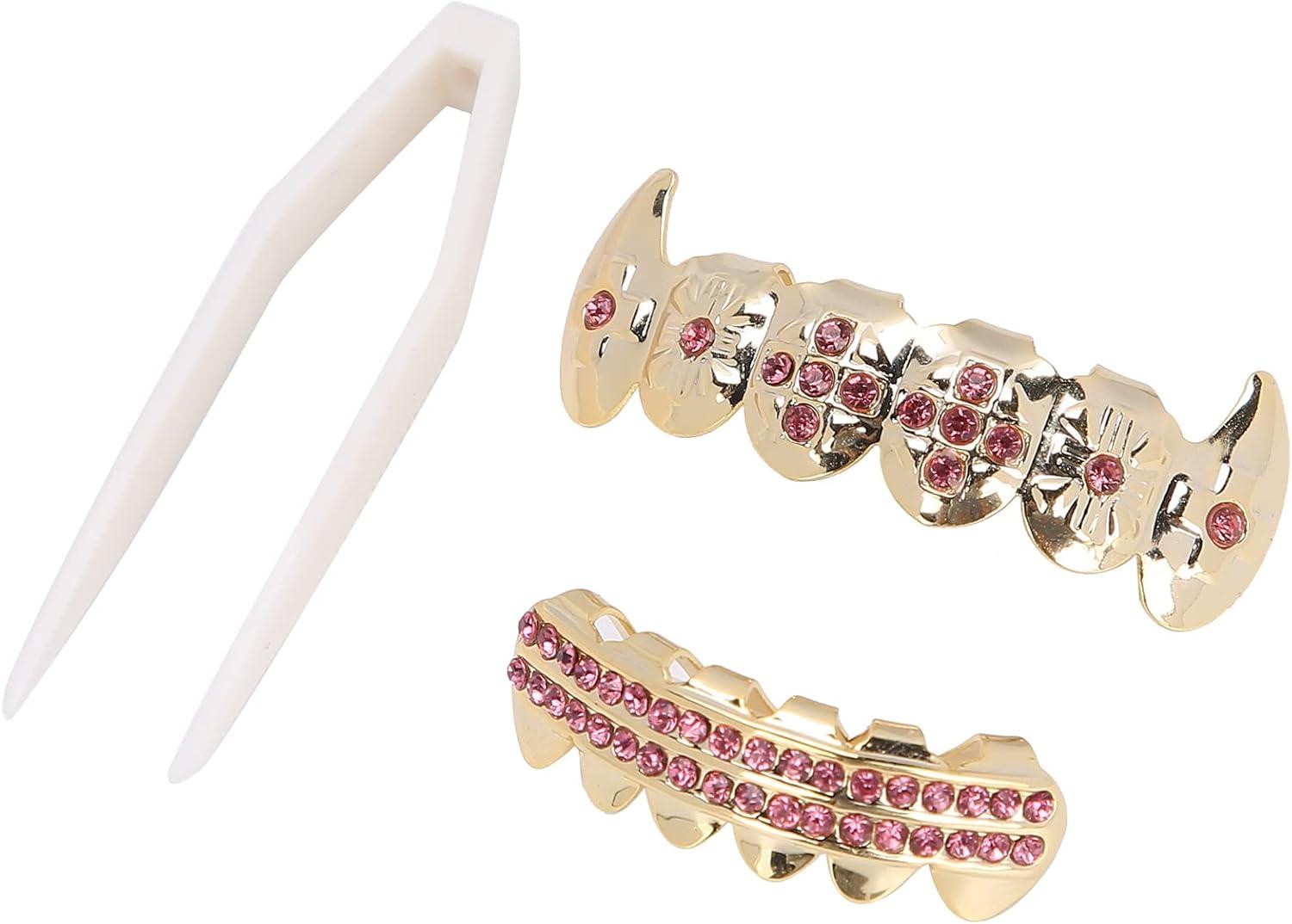 Gold Teeth Brace Set Hip Hop Punk Custom Fit Metal Teeth Decoration ...
