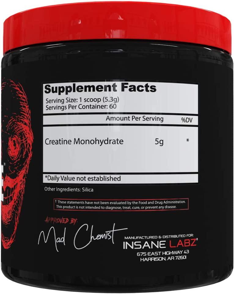 Insane Labz Creatine Monohydrate Powder - Unflavored for Pre & Post ...
