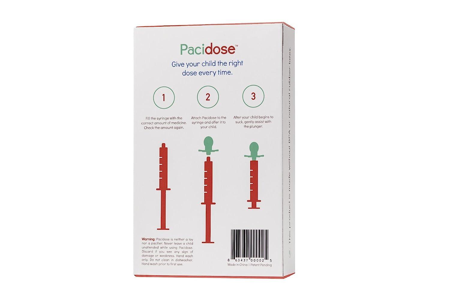 Pacidose Pacifier Liquid Medicine Dispenser with Oral Syringe | Infant ...