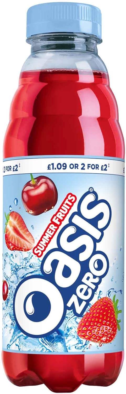 Oasis 12 x 500ml (Zero Summer Fruits) | Buy Now with Express International Delivery | GoSupps.com