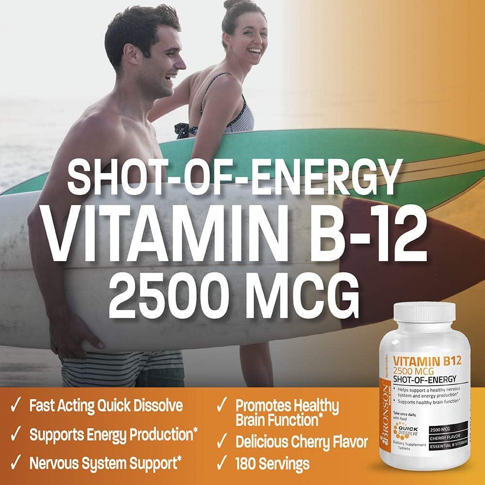 Vitamin B12 2500mcg Fast Dissolve Chewable Tablets - Cherry Flavored ...