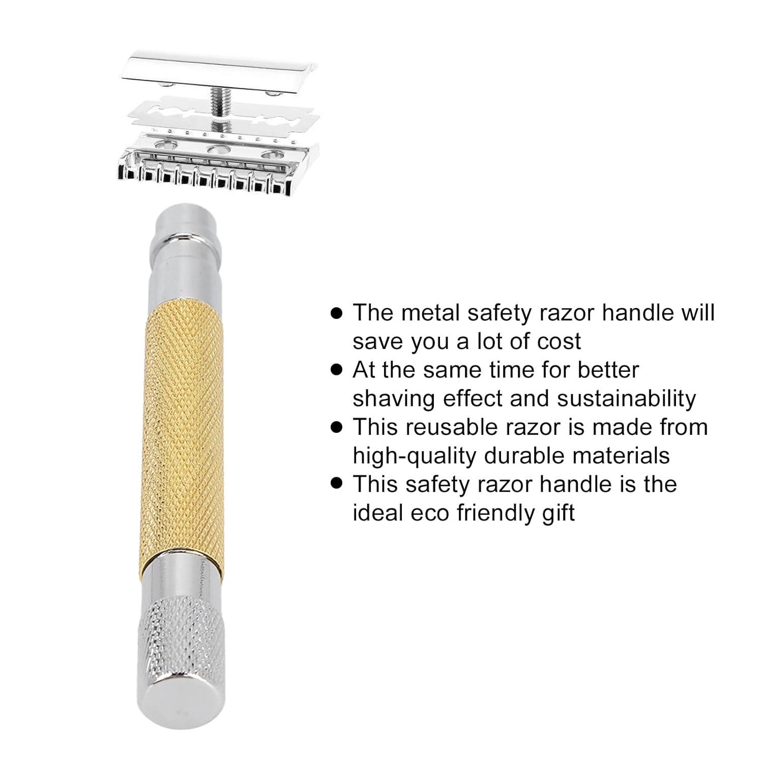 Old-Fashioned Gold Safety Razor Handle - Retro Zinc Alloy for Men ...