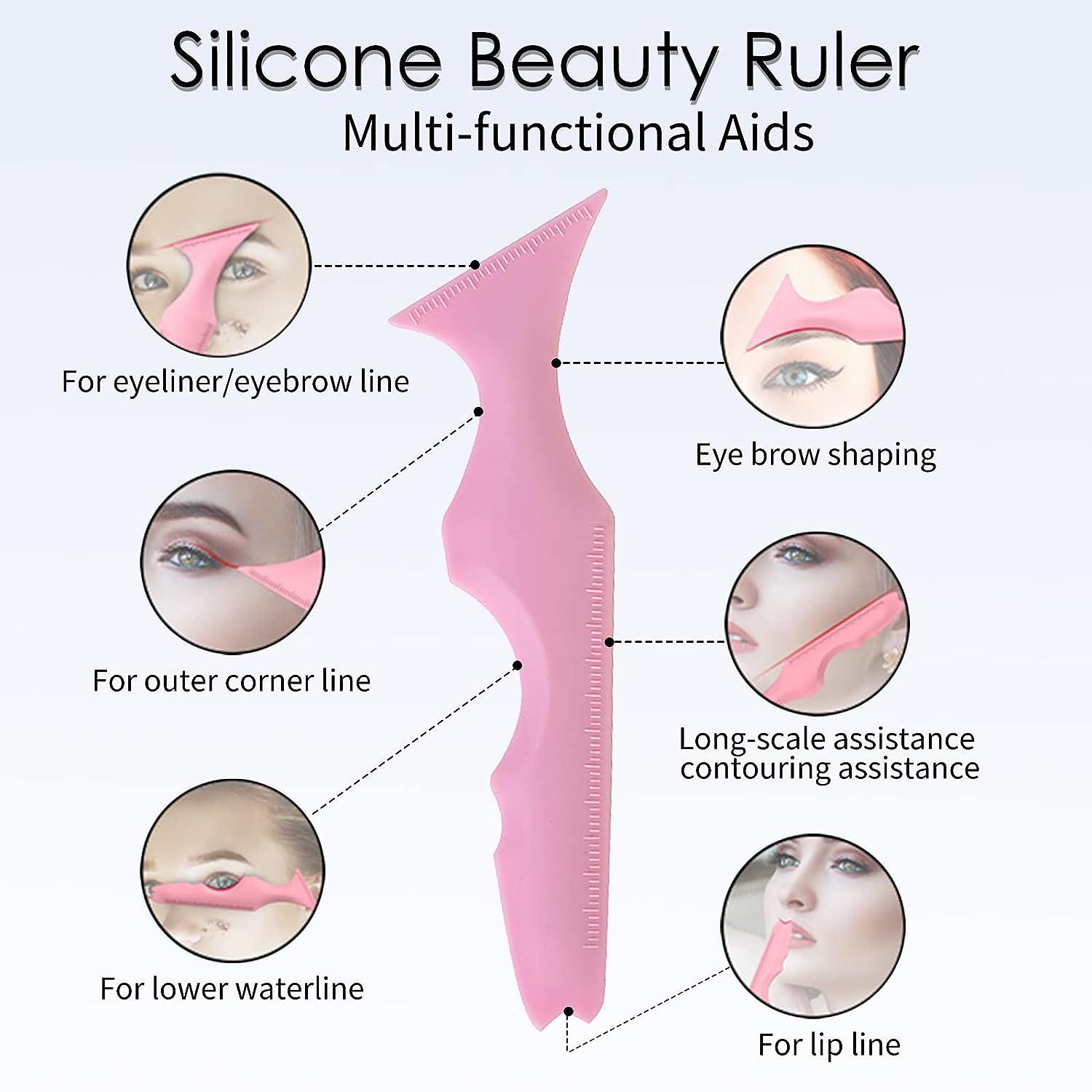 Jutqut Reusable Silicone Eyeliner Stencils 5 in 1 - Pink (2PCS) | Winged Eyeliner & Eyebrow ...