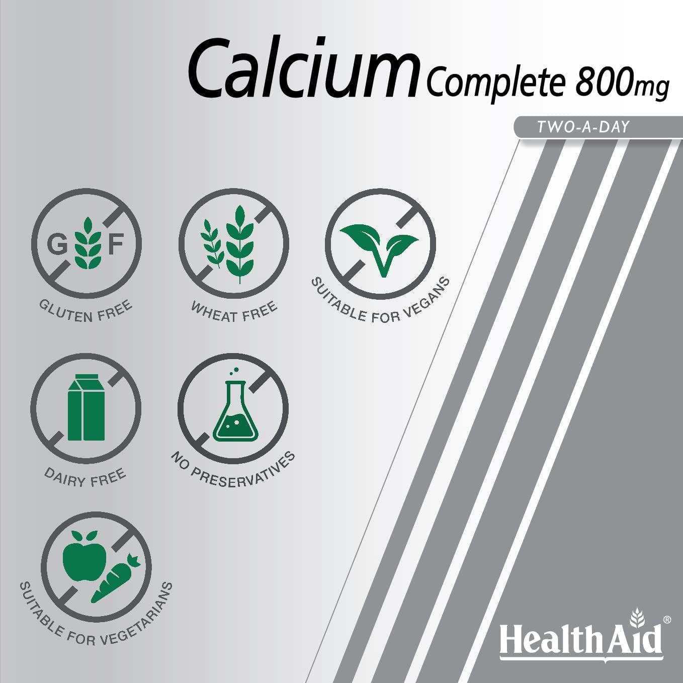 HealthAid Calcium Complete 800mg - 120 Tablets | Bone Health and ...
