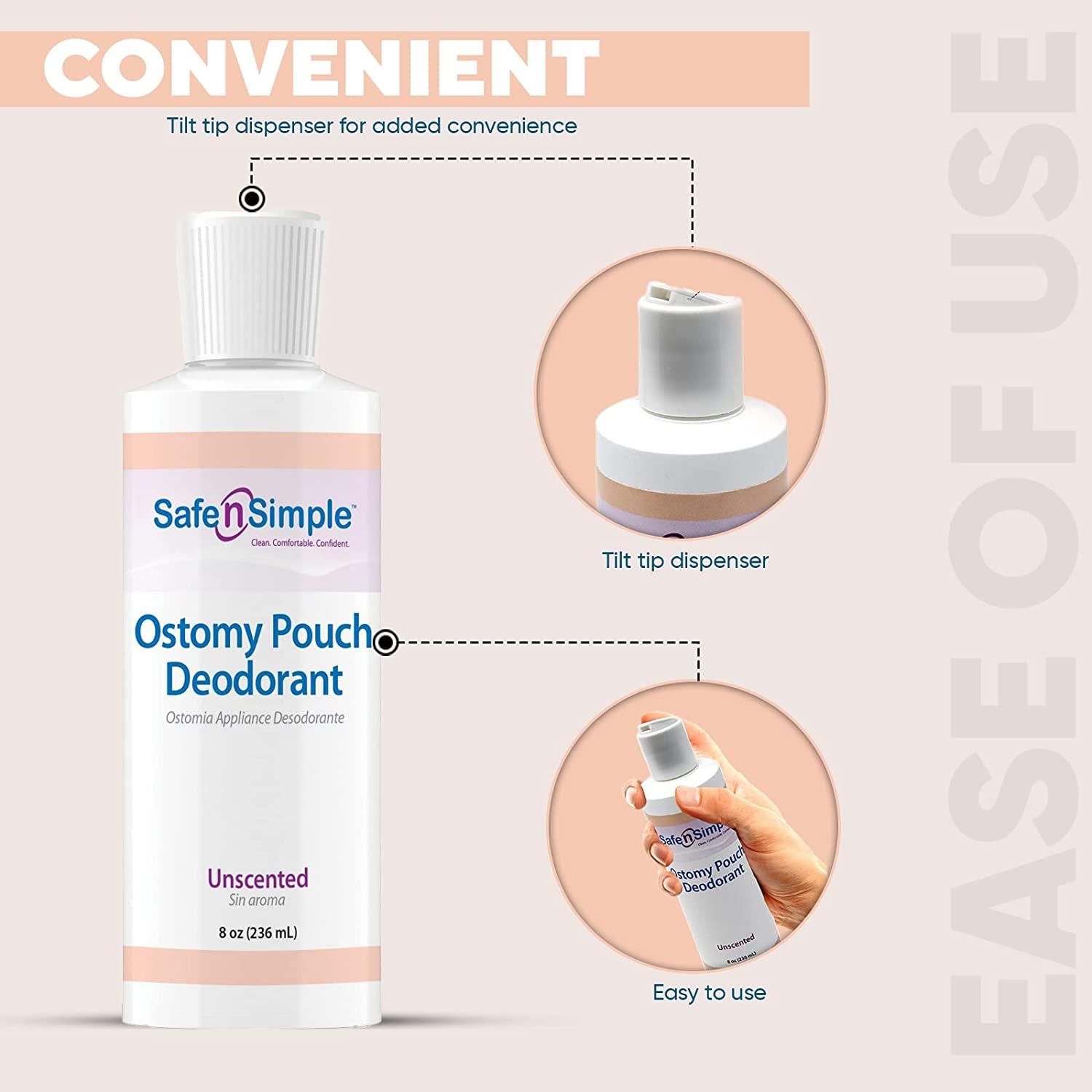 Safe n' Simple Ostomy Pouch Deodorant - 8oz Blue Formulation for Odor ...