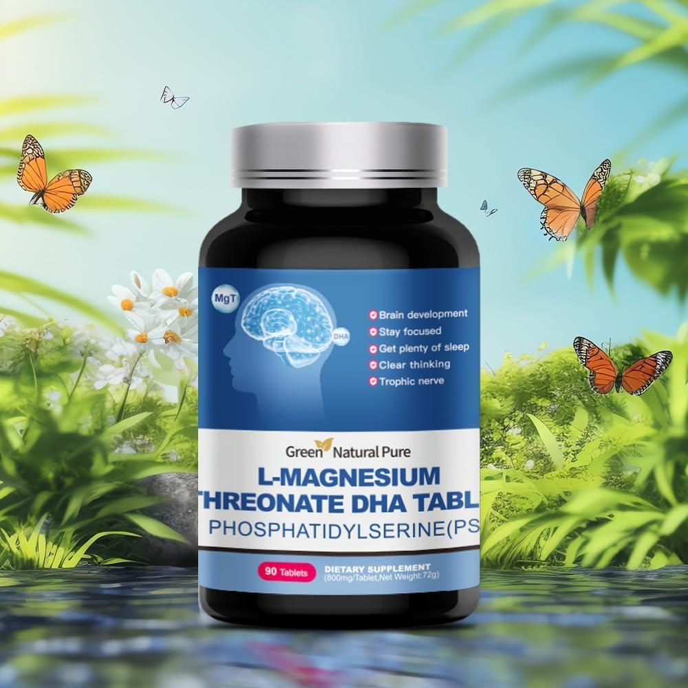Green Natural Pure Magnesium Threonate DHA Tablet - High Absorption ...