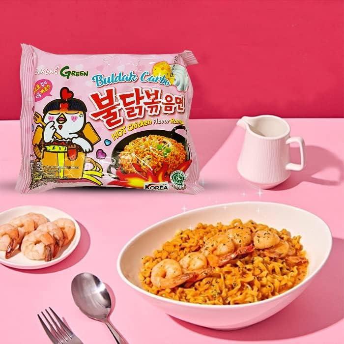 Samyang Buldak Carbonara Hot Chicken Ramen Noodles HALAL 650g (130g x 5 ...