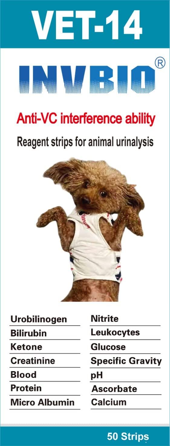 INVBIO Pet Urine Test Strips 14 Parameter for Dogs & Cats - 50 Count ...