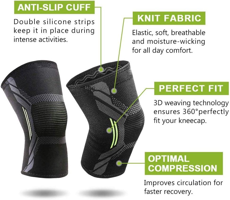 Beister Compression Leg Sleeves with Elastic Straps - Extra Long Knee ...