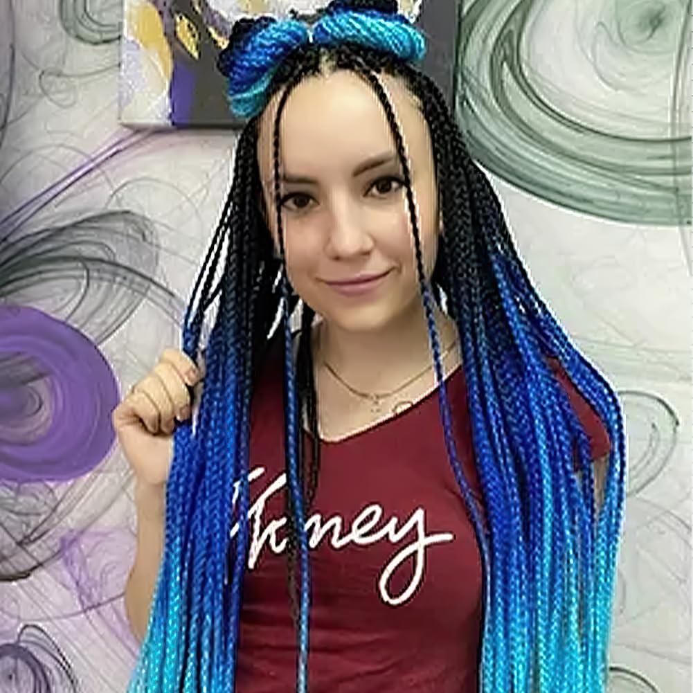 Aomig Ombre Braids Extensions - 2PC Artificial Hair for Braiding 24 ...