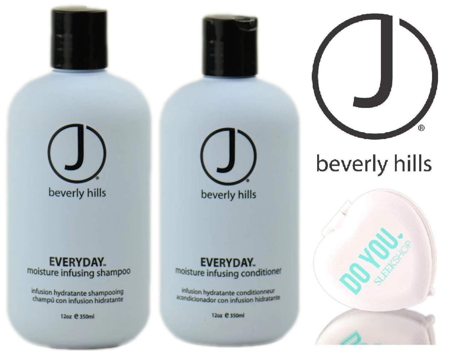 J Beverly Hills EVERYDAY Moisture Infusing SHAMPOO & CONDITIONER Duo Set (with Sleek Compact ...