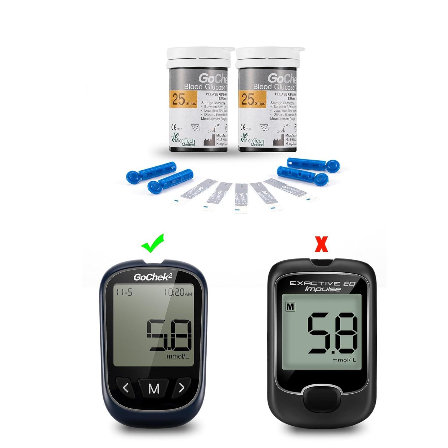 GeChek2 Blood Glucose Test Strips x 50 & Lancets x 50 for UK Diabetics ...