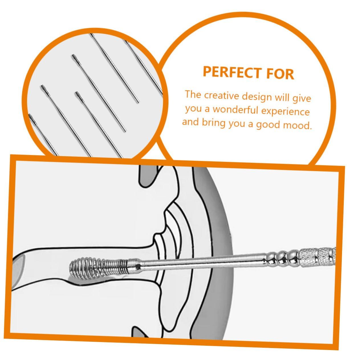 FRCOLOR 6pcs Stainless Steel Spiral Ear Pick Set - Earwax Removal Tool ...