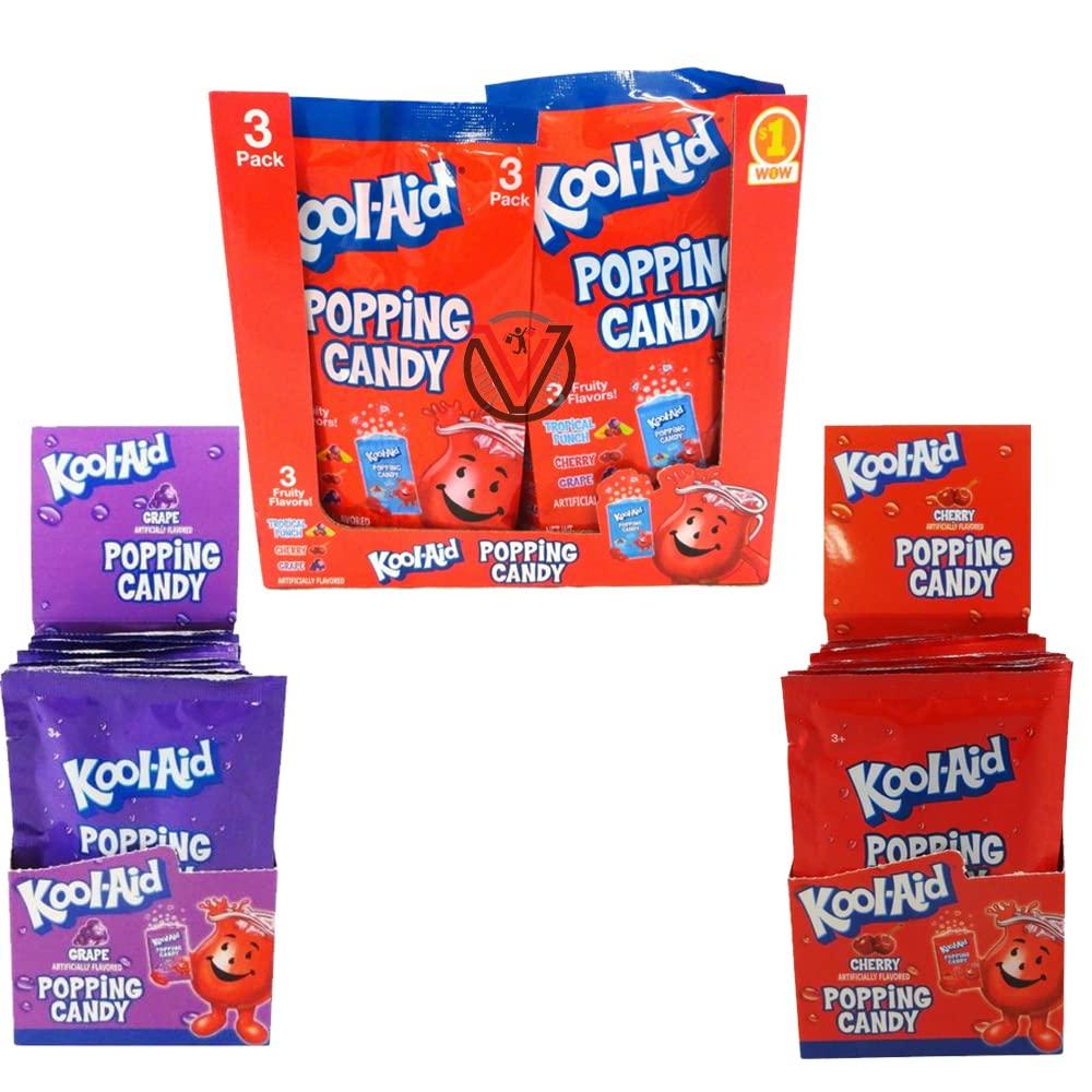 Kool Aid Popping Candy 3 Pack Peg Bag 20g Pouch Grape & Cherry 9g ...