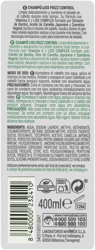 Pack 3 Shampoo 400 ml + Mask 400 ml + Hydrocream 200 ml Liss Frizz ...