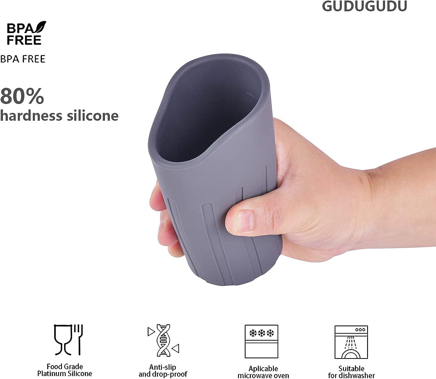 GUDUGUDU Silicone Nosey Cup Combo (5oz & 8oz) for Elderly - Easy Drink ...