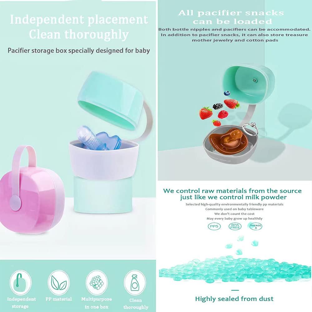 Qiwenr 3-Piece Pacifier Storage Box Set | Dust-Proof Travel-Friendly ...