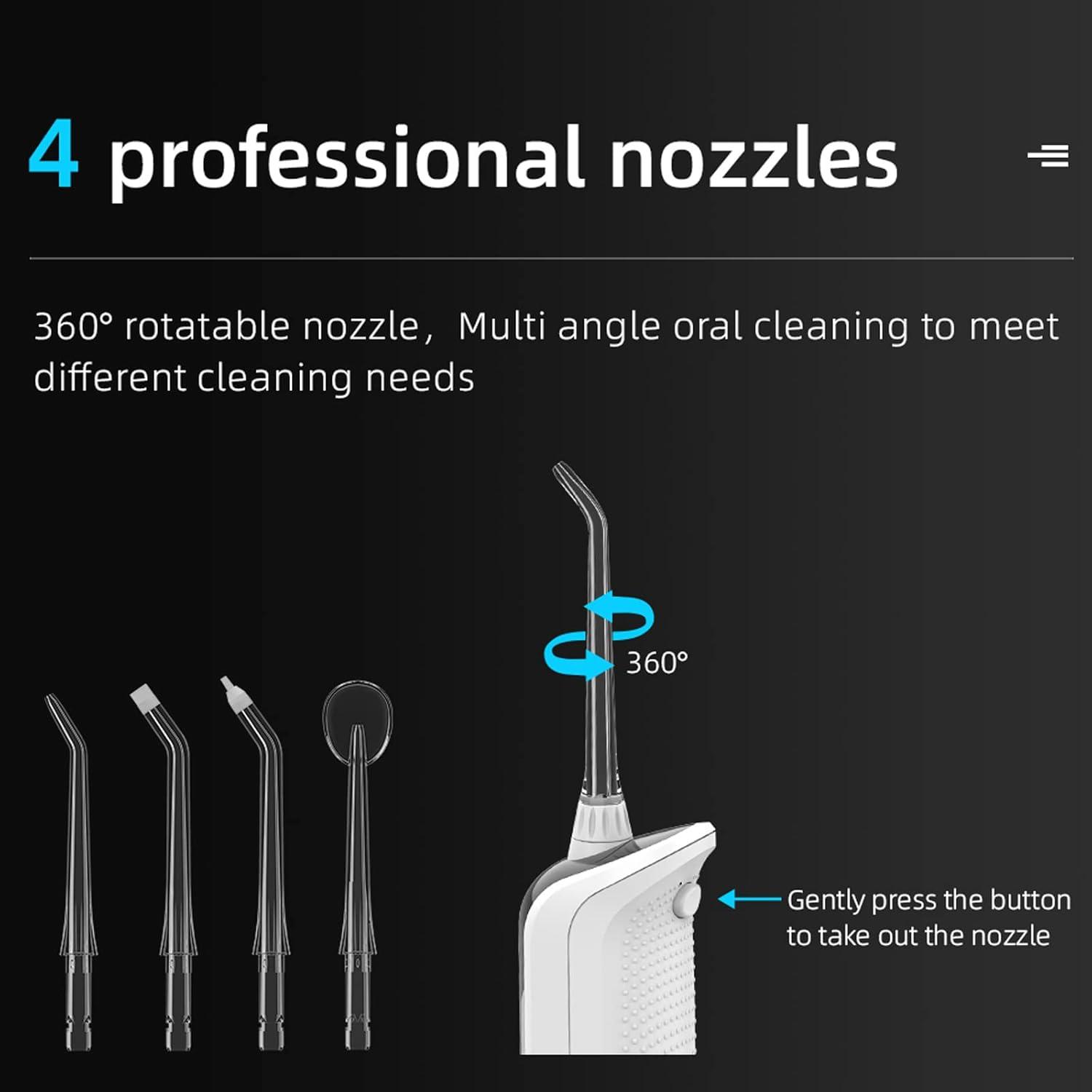Portable Water Flosser - USB Rechargeable Oral Irrigator with 5 Modes ...