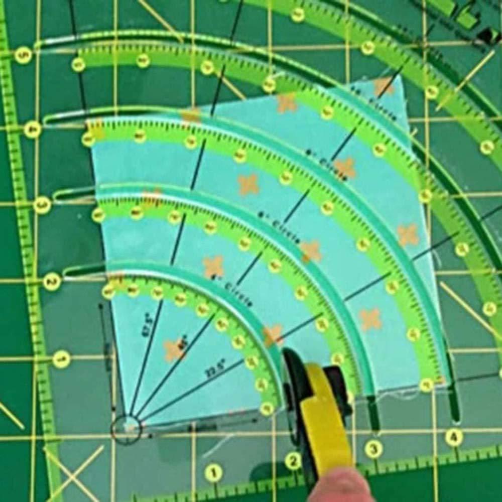 HONEYSEW Arcs & Fans Quilt Circle Cutter Ruler Multifunctional Arc ...