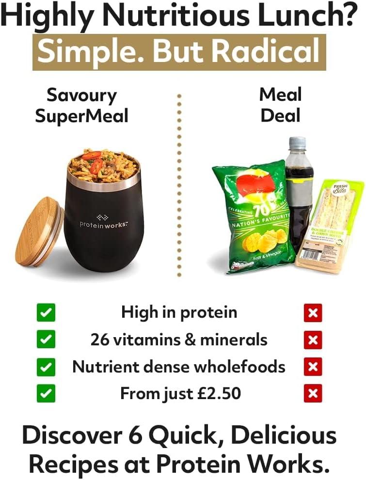 The Protein Works Savoury SuperMeals Vegan High Protein Mac 'n' Cheeze ...