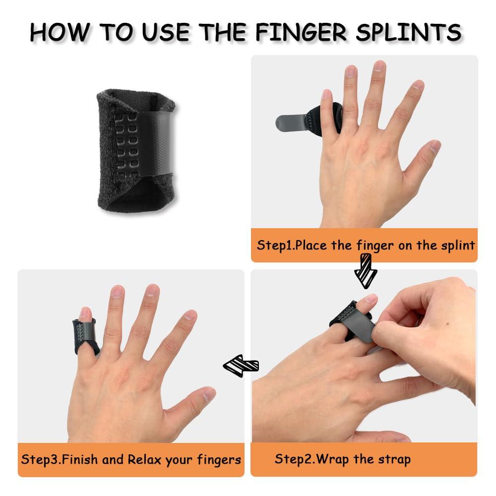 LICQIC Finger Splint Support Brace for Broken Bent Arthritis Pain ...