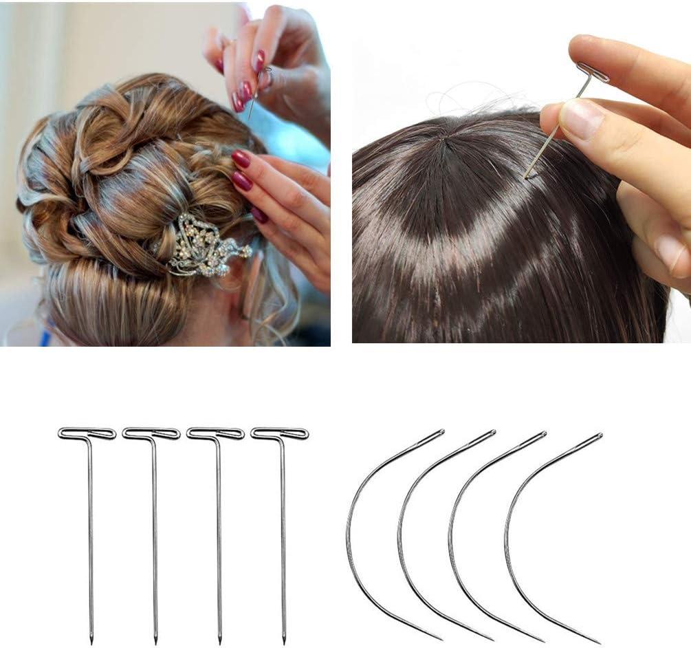 Wig Making Set | 70pcs T Pins, C Curved Needles & Black Thread for DIY ...