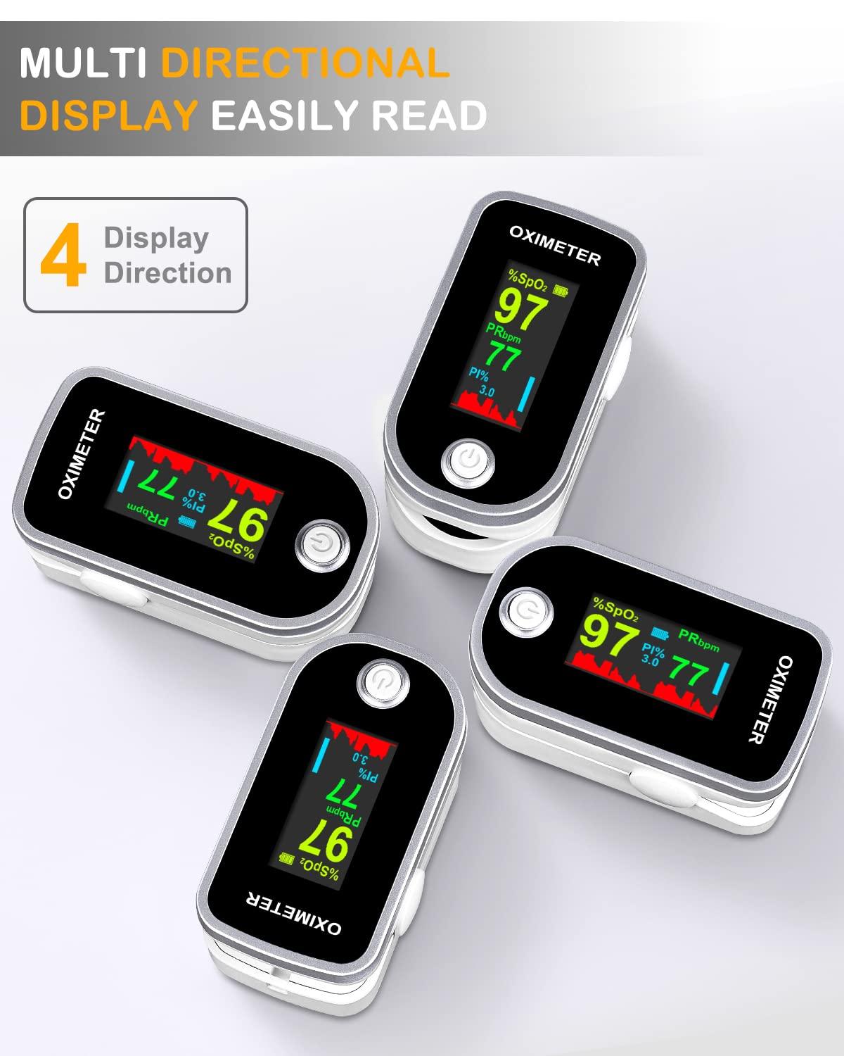 Pulse Oximeter Fingertip - Blood Oxygen Saturation Monitor with Heart ...