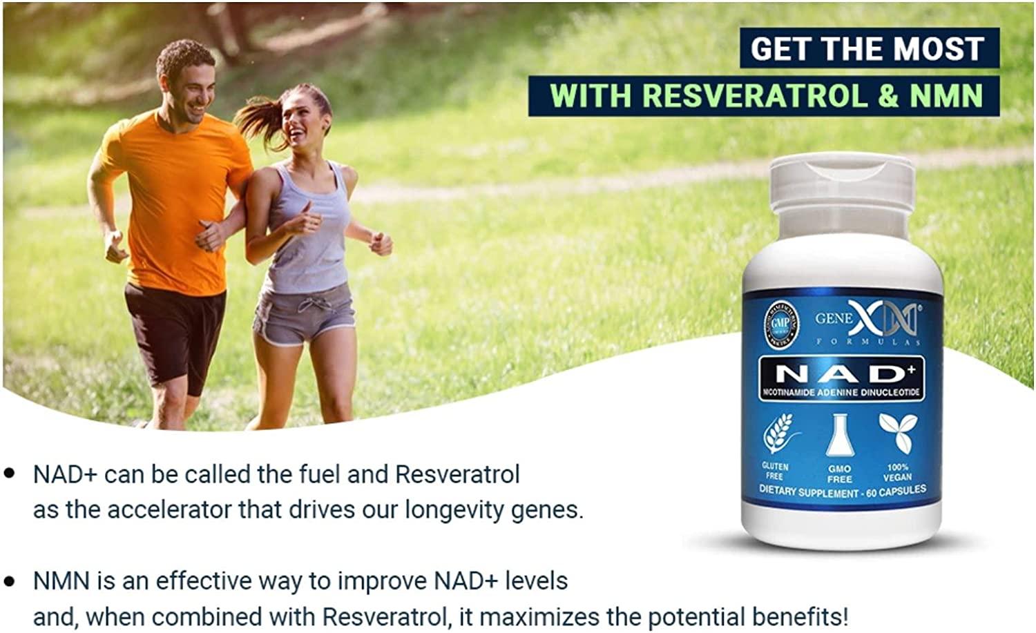 Genex NAD+ 250mg 60 Capsules Nicotinamide Adenine Dinucleotide - Pure ...