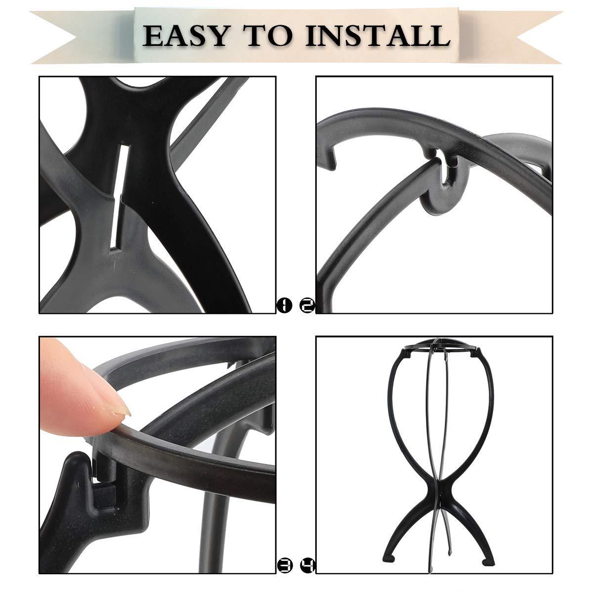 DANSEE 6 Pack Short Wig Stand - Portable Holder for Multiple Wigs ...