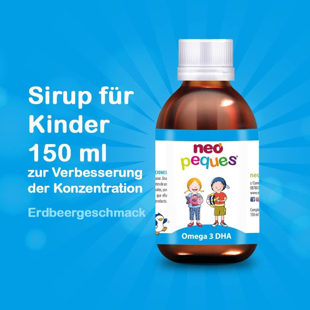 NEO PEQUES Omega 3 DHA for Kids - 150ml Natural Strawberry Syrup ...