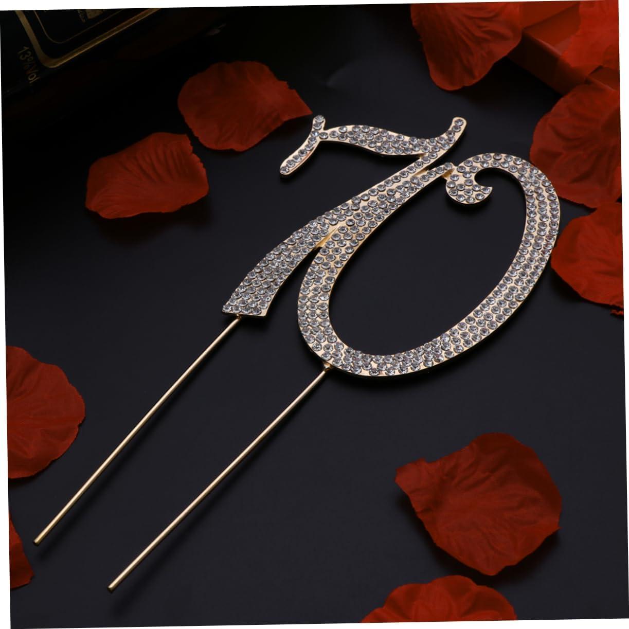 OKUMEYR 70 Rhinestone Number Birthday Party Decor Crystal Decor ...