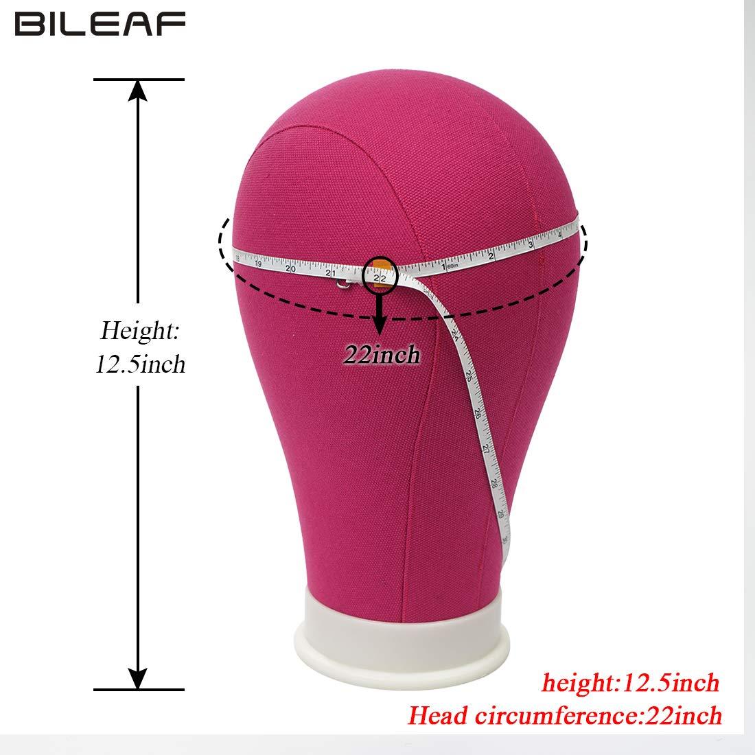22 Inch Pink Canvas Mannequin Head with Stand - Styling Block Head for ...