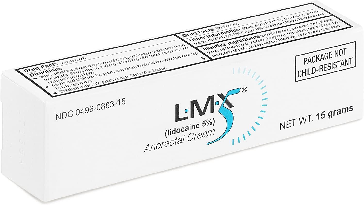 LMX5 Lidocaine Pain Relief Cream 15g Tube - Fast Acting & Long Lasting ...