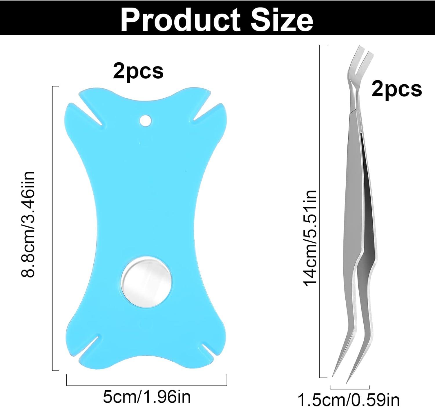 Caincay Tick Card Set with Magnifying Glass & Stainless Steel Tongs - 2 ...