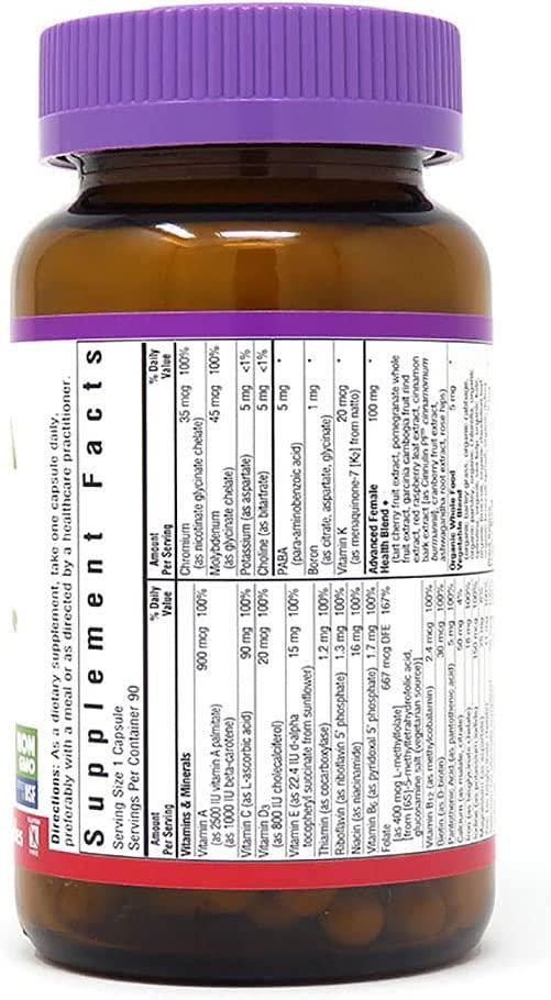 Bluebonnet Nutrition Ladies ONE Whole Food Multivitamin - 90 Vegetable ...