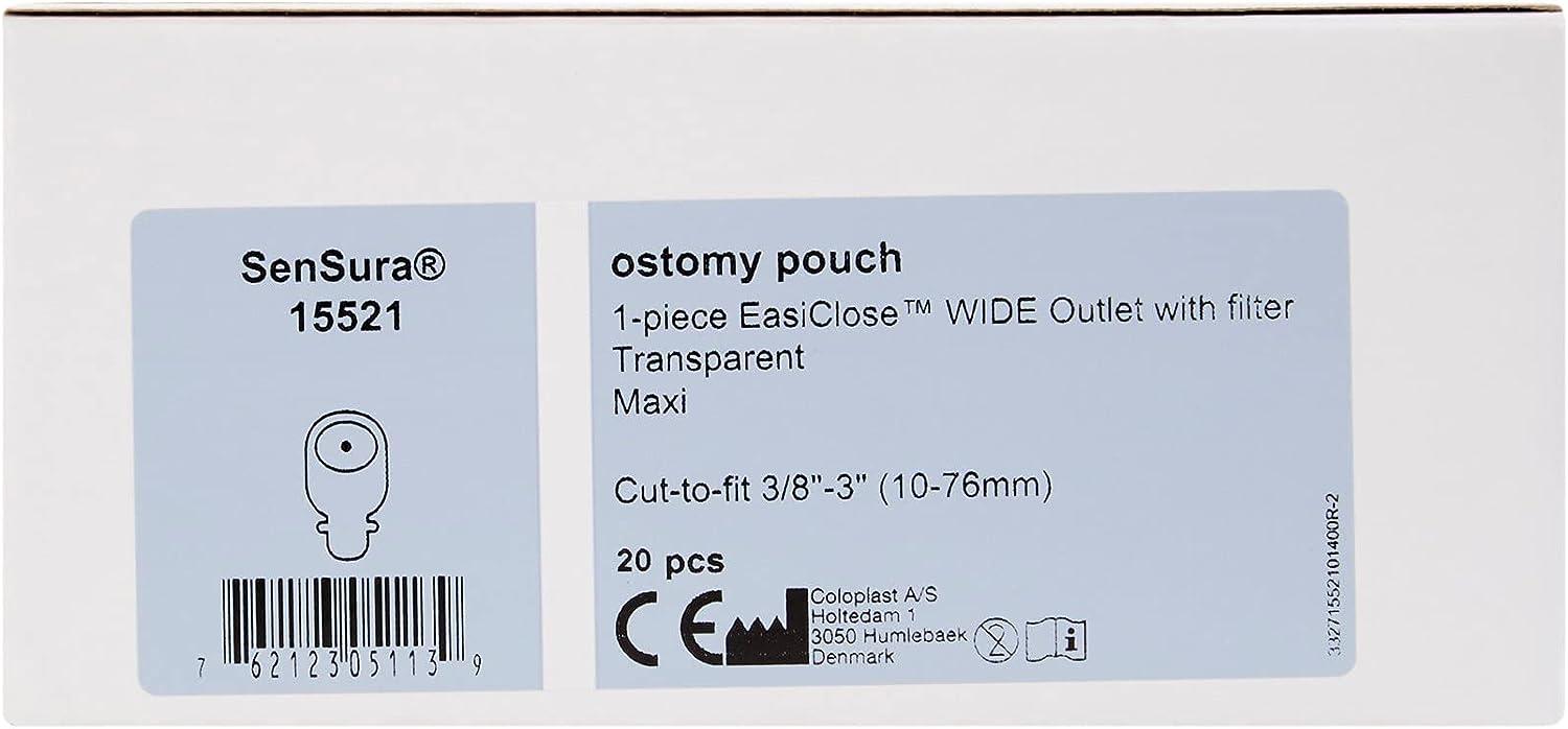 Coloplast Sensura #15521 One Piece EasiClose Wide Outlet 3/8 to 3 Non ...