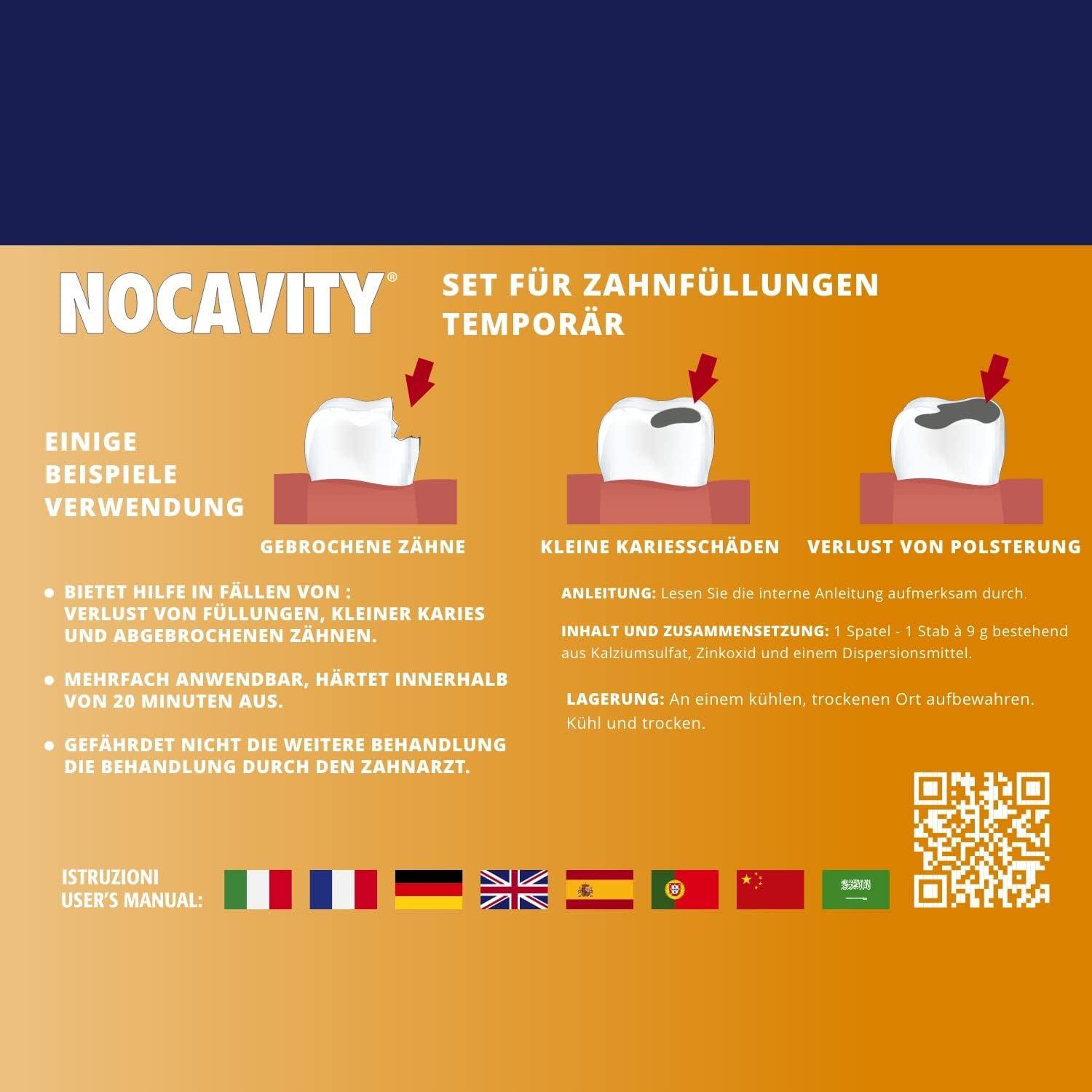 Nocavity Temporary Tooth Filling Set - Relief for Cavities Lost ...