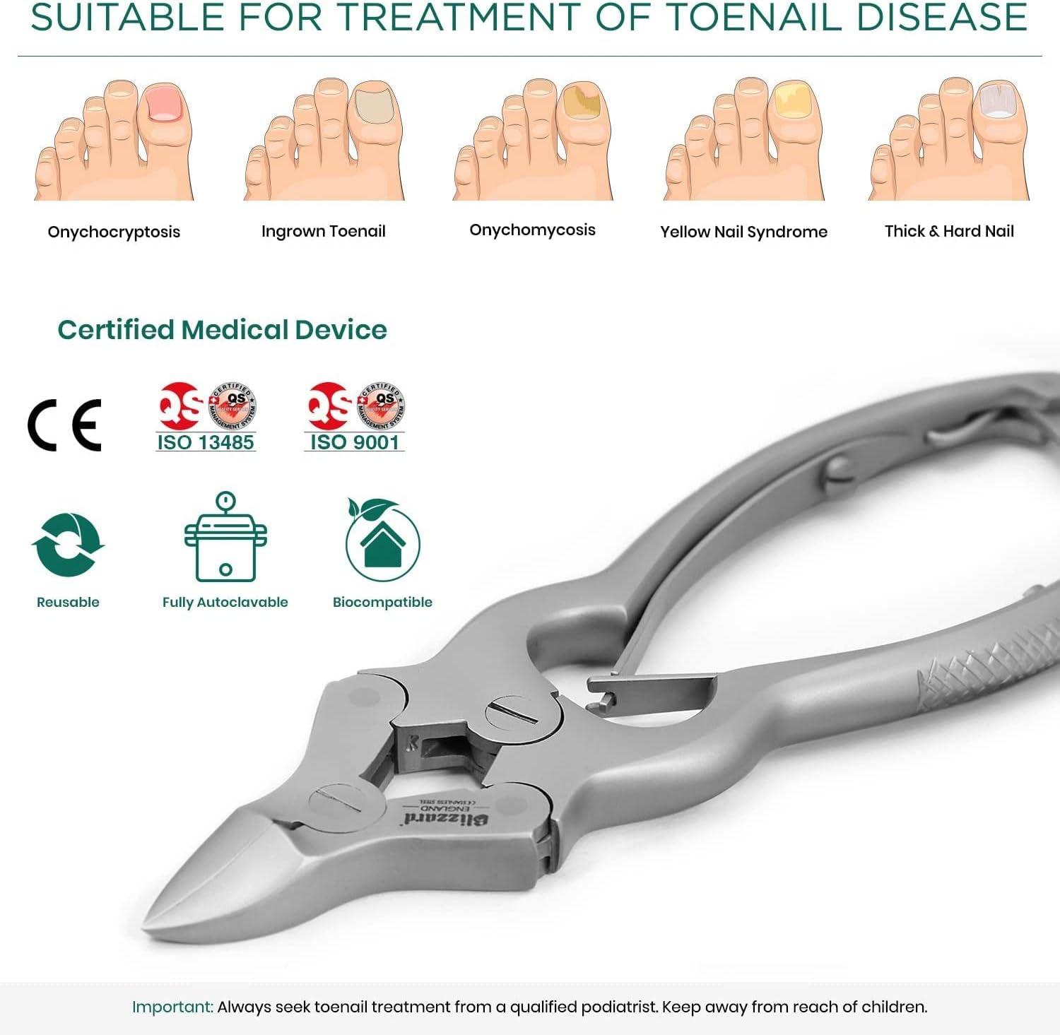 Blizzard Cantilever Toenail Clippers - German Forged Podiatry Tool for ...