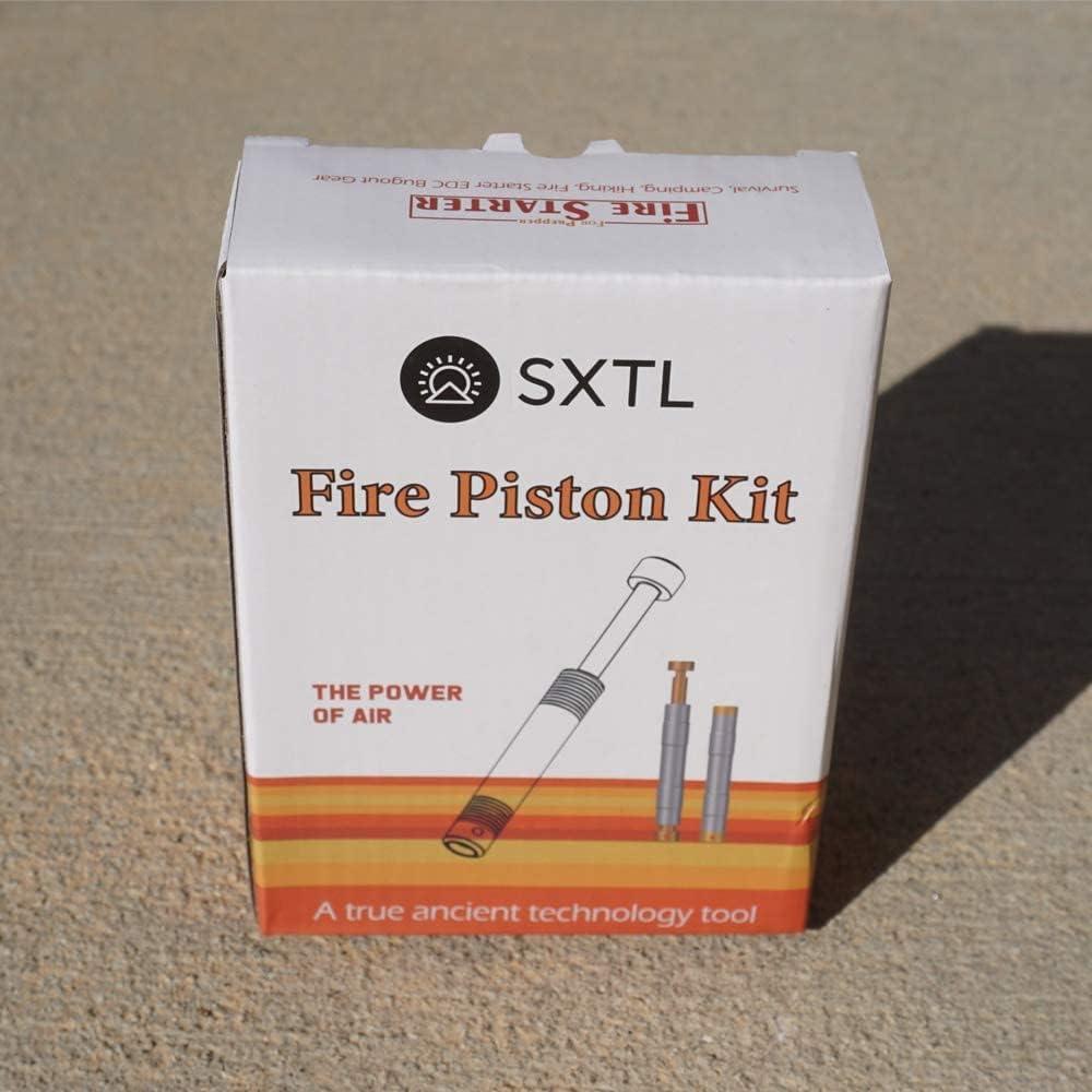 SXTL Fire Piston Kit with Char Cloth and Tinder Emergency Fire Starter ...