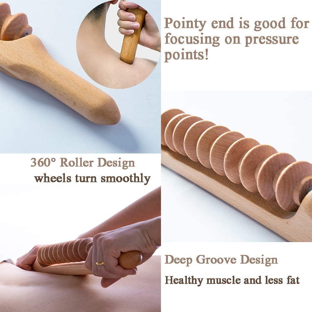 Mikako Wooden Therapy Massage Roller Stick for Colombian Maderotherapy ...